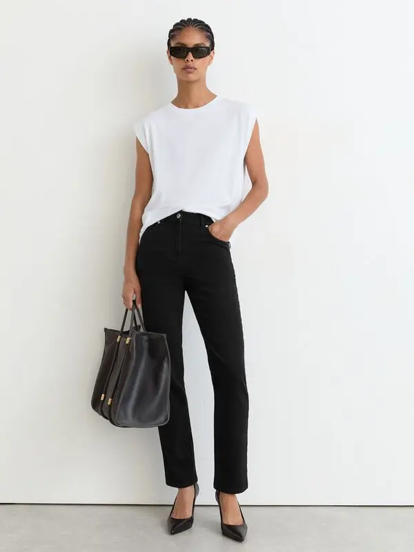 REISS Isabel Slim-leg Mid-rise Jeans - Black