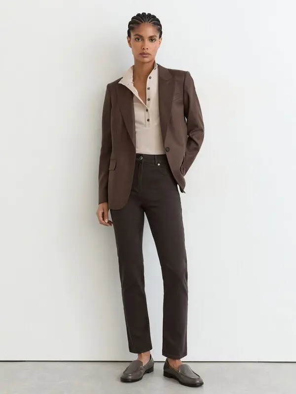 REISS Isabel Petite Slim-leg Mid-rise Jeans - Grape