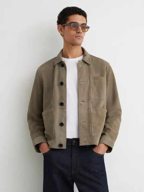 REISS Danny Suede Worker Jacket