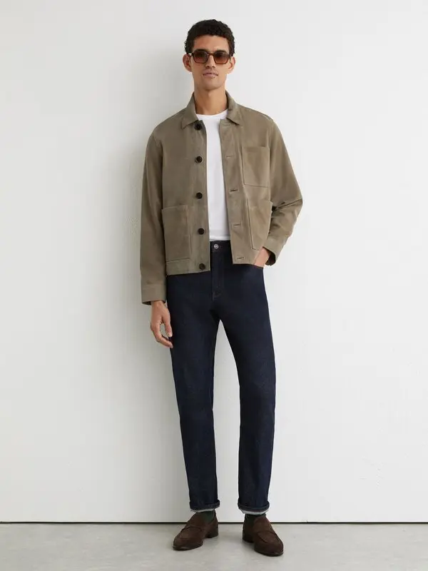 REISS Danny Suede Worker Jacket