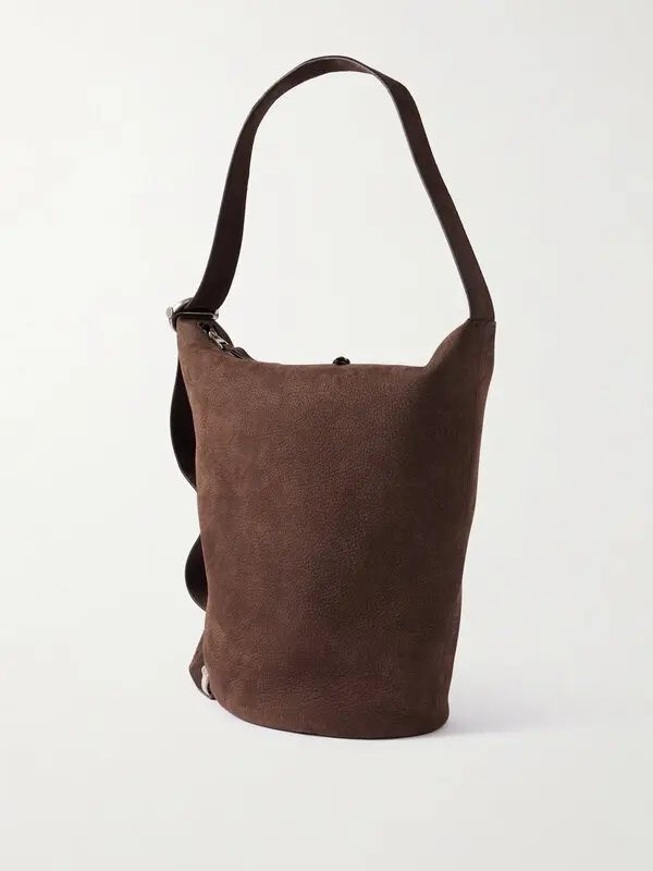 Loewe Loop Medium Logo-debossed Nubuck Bucket Bag