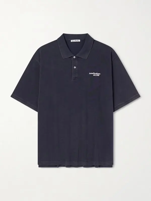 Acne Studios Egnes Logo-embroidered Cotton Piqué Polo Shirt - Black