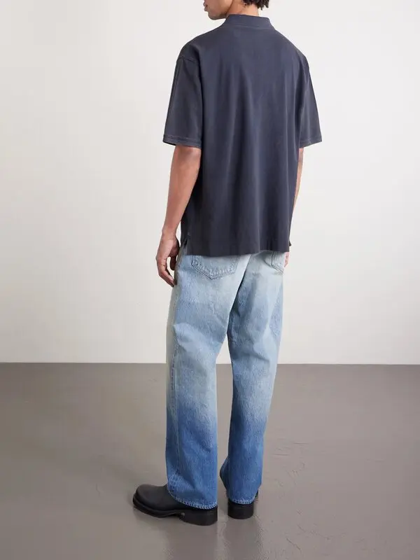 Acne Studios Egnes Logo-embroidered Cotton Piqué Polo Shirt - Black