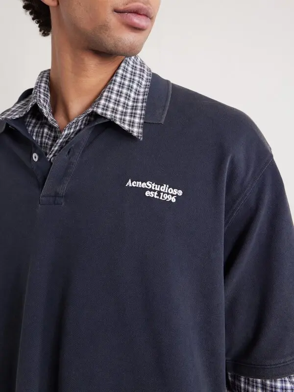 Acne Studios Egnes Logo-embroidered Cotton Piqué Polo Shirt - Black