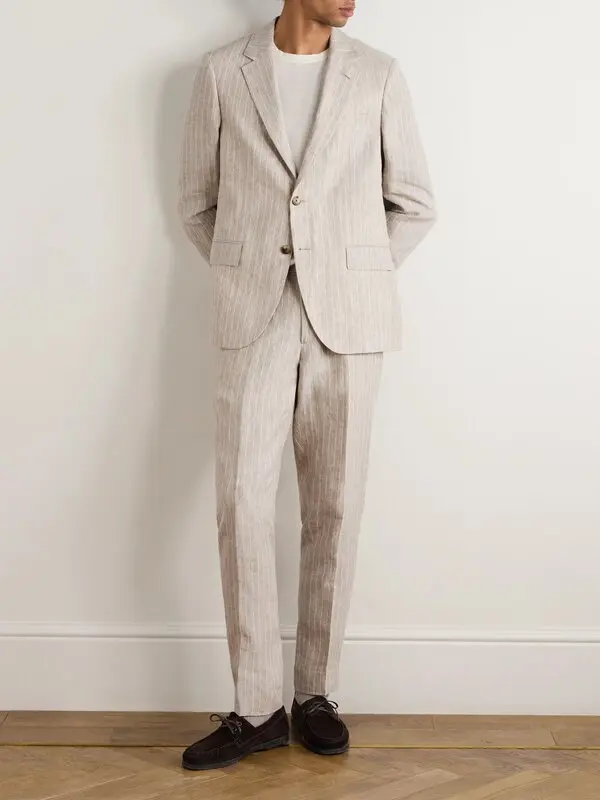Mr P. Striped Linen Suit Jacket
