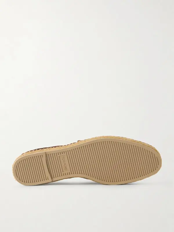 TOM FORD Finn Collapsible-heel Suede Espadrilles - Brown