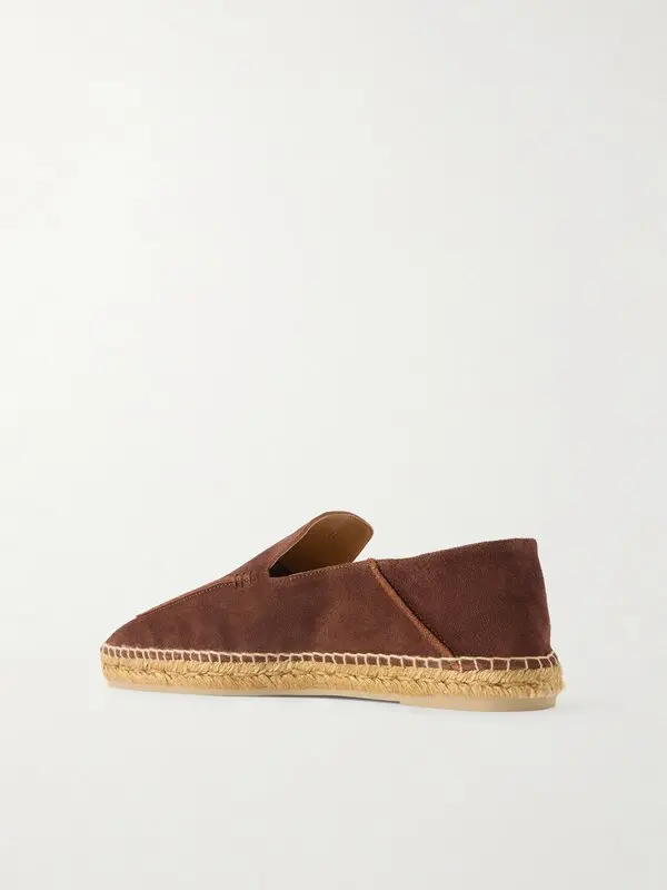 TOM FORD Finn Collapsible-heel Suede Espadrilles - Brown