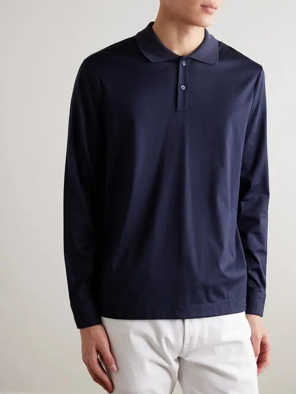 Mr P. Silk And Cotton-blend Polo Shirt