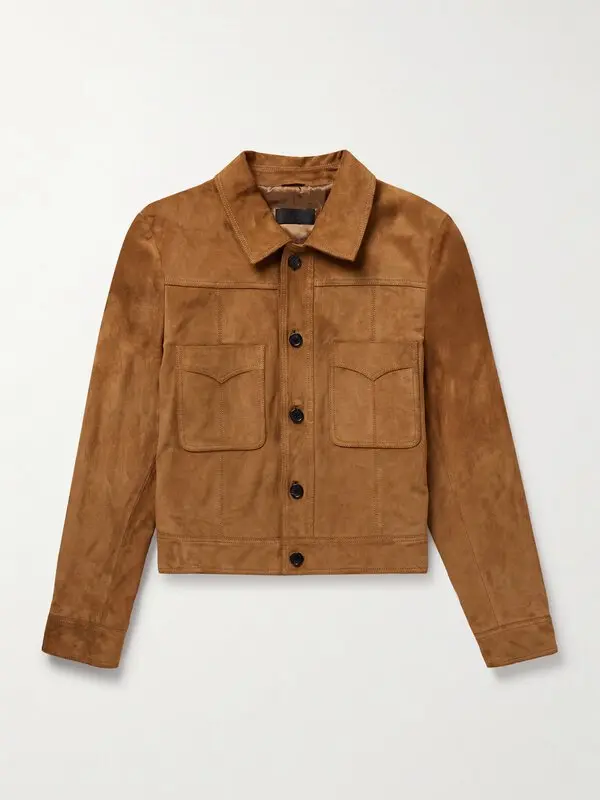 NILI LOTAN Nikita Suede Trucker Jacket