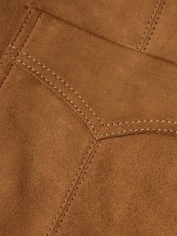 NILI LOTAN Nikita Suede Trucker Jacket