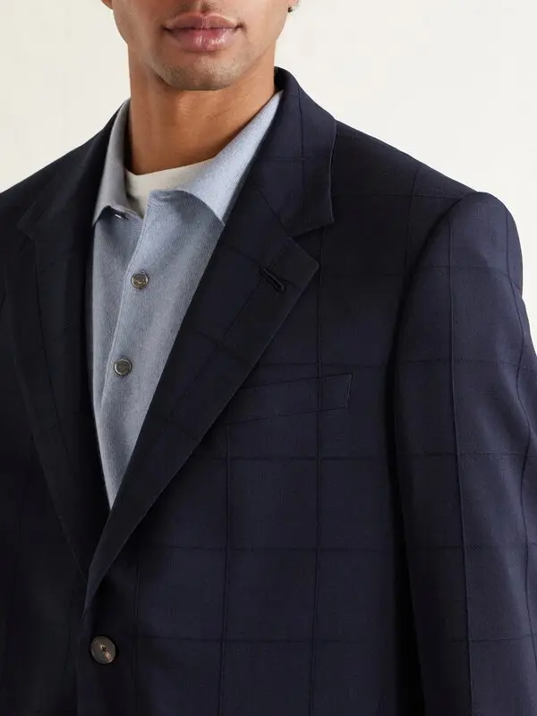 Mr P. Checked Wool-blend Suit Jacket