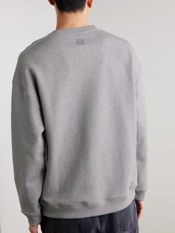 Loewe Logo-print Cotton-jersey Sweatshirt - Gray