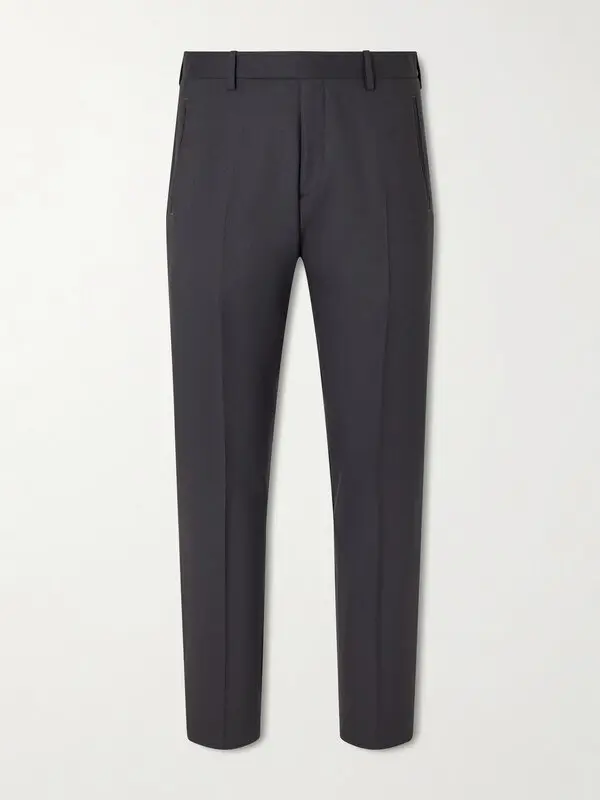 Mr P. Mike Straight-leg Grain De Poudre Wool Suit Trousers