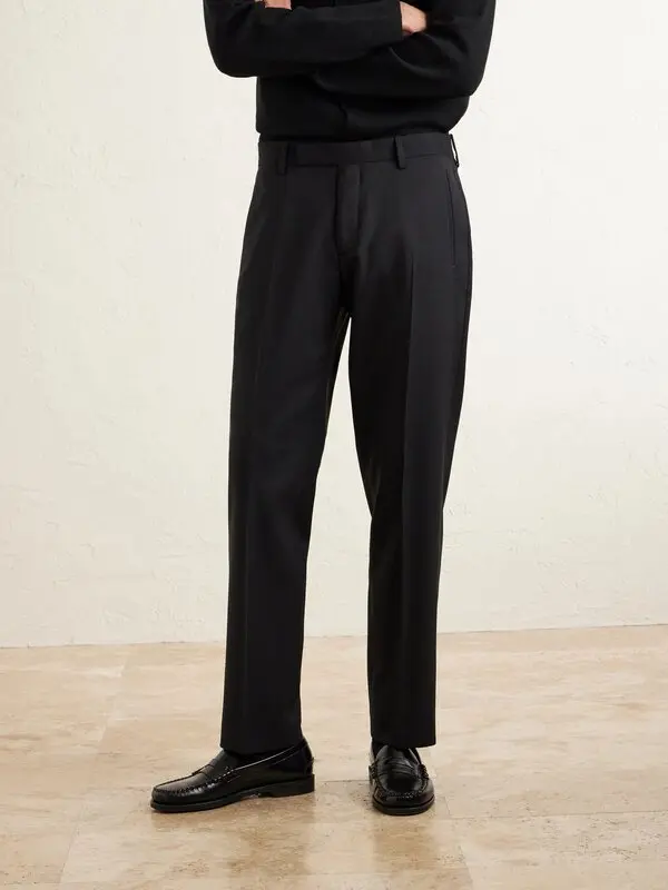 Mr P. Mike Straight-leg Grain De Poudre Wool Suit Trousers