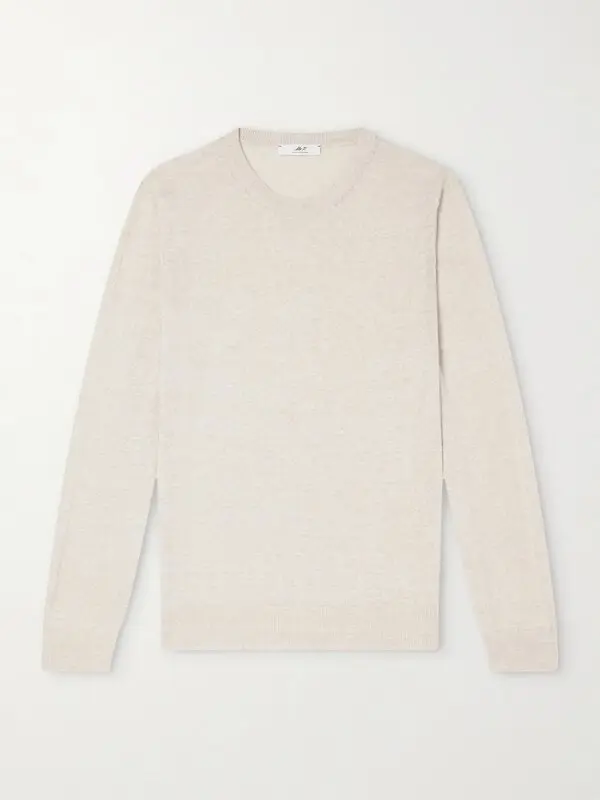 Mr P. Linen And Cotton-blend Sweater - Neutrals