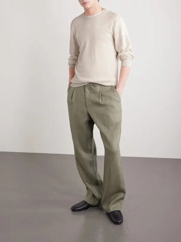 Mr P. Linen And Cotton-blend Sweater - Neutrals