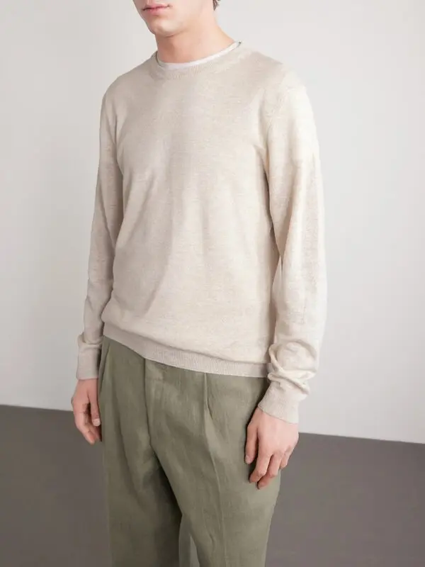 Mr P. Linen And Cotton-blend Sweater - Neutrals