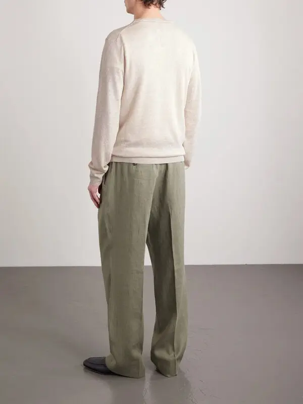 Mr P. Linen And Cotton-blend Sweater - Neutrals