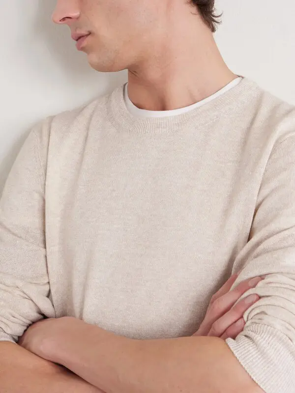 Mr P. Linen And Cotton-blend Sweater - Neutrals