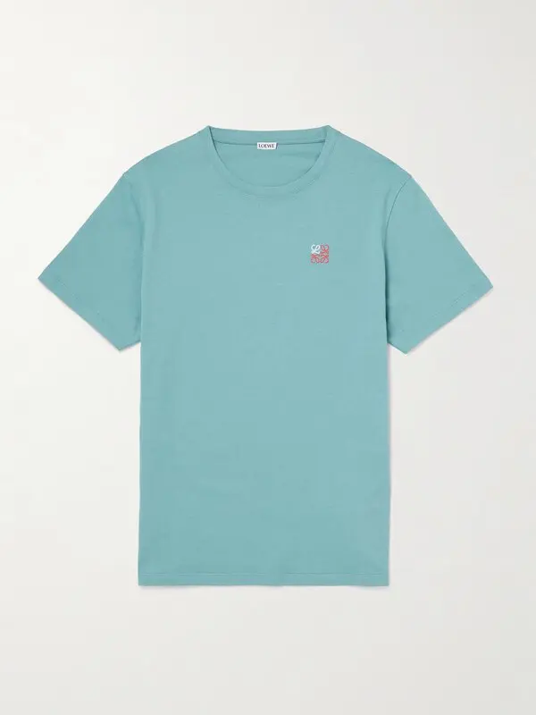 Loewe Slim-fit Logo-embroidered Cotton-jersey T-shirt