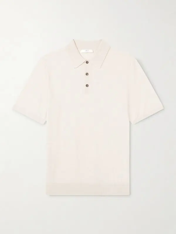 Mr P. Merino Wool Polo Shirt - Neutrals