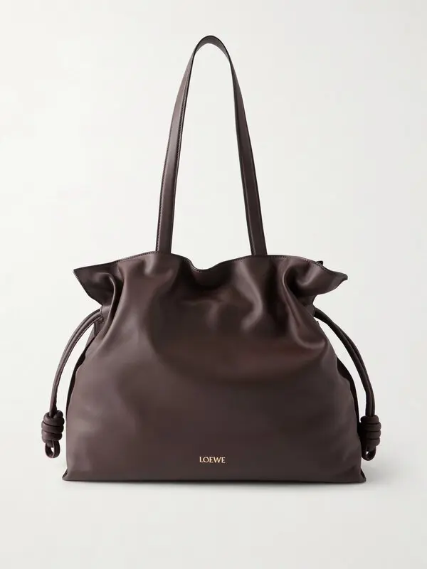 Loewe Flamenco Large Leather Tote Bag - Brown
