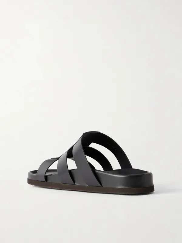 Valentino Garavani Studshield Leather Sandals - Black
