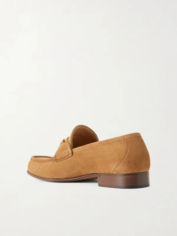 Valentino Garavani Logo-embellished Suede Loafers - Brown