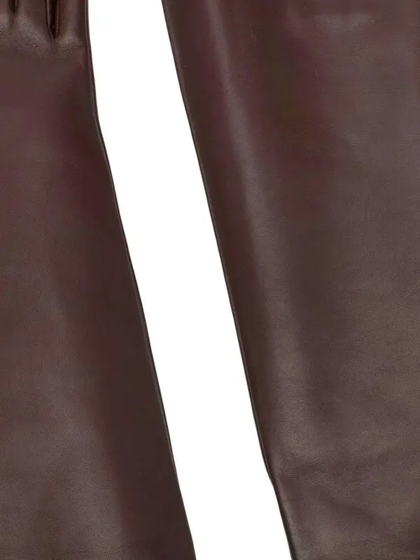Saint Laurent Leather Gloves - Brown