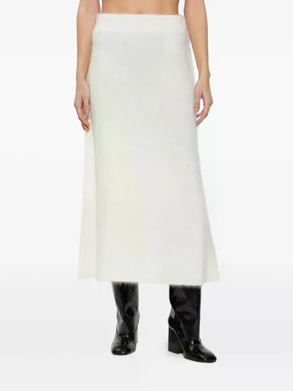 LISA YANG Brushed A-line Midi Skirt - Neutrals