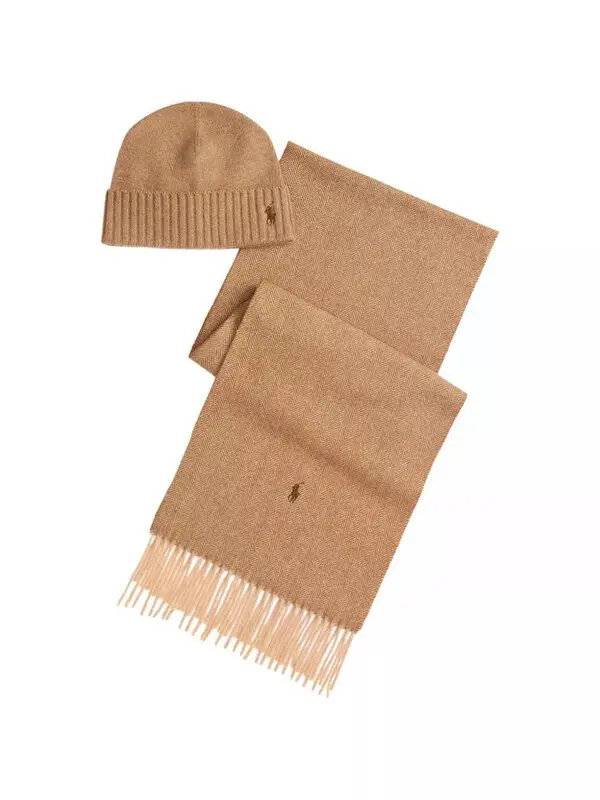 Polo Ralph Lauren Herringbone Logo Scarf - Neutrals