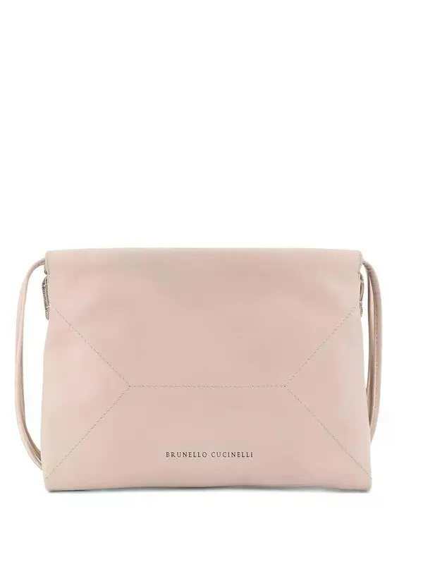 Brunello Cucinelli Logo-lettering Shoulder Bag - Neutrals