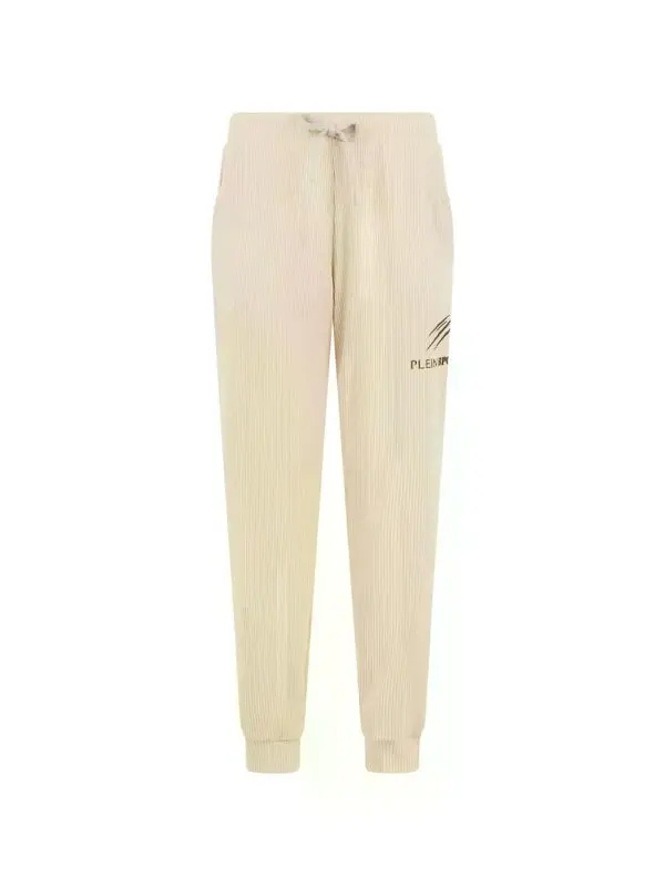 PLEIN SPORT Ribbed Drawstring Trousers - Neutrals