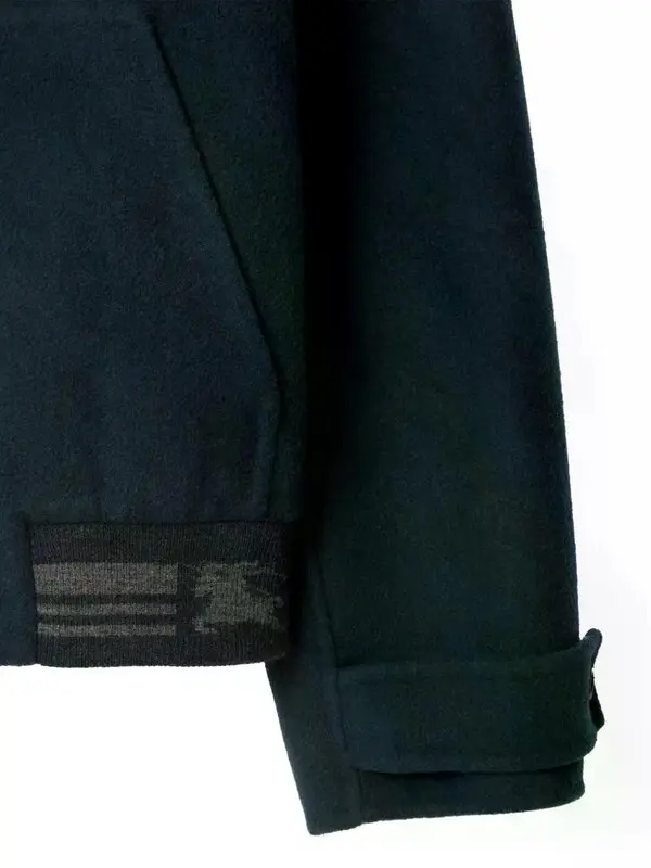 Burberry Reversible Hooded Wool Jacket - Blue