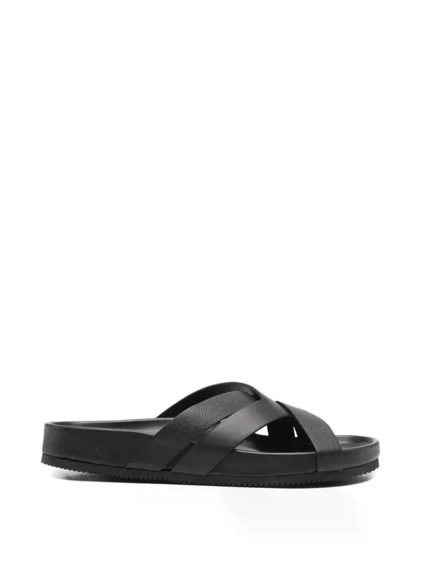 TOM FORD Leather Crossover Sandals - Black