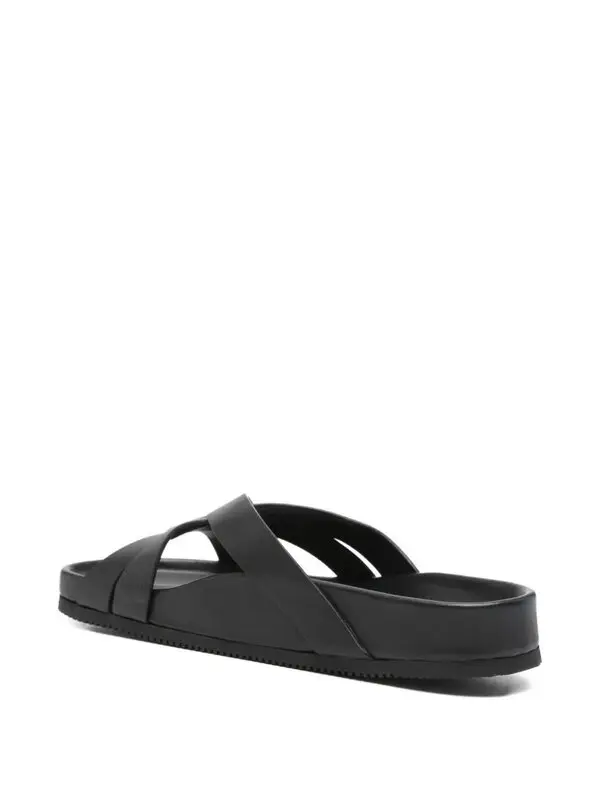 TOM FORD Leather Crossover Sandals - Black