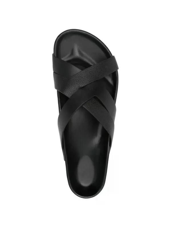 TOM FORD Leather Crossover Sandals - Black