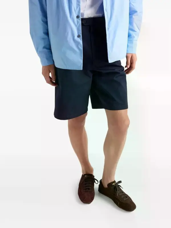 Prada Logo-embroidered Pleated Shorts