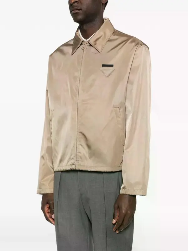 Prada Re-nylon Zip-up Blouson Jacket - Neutrals