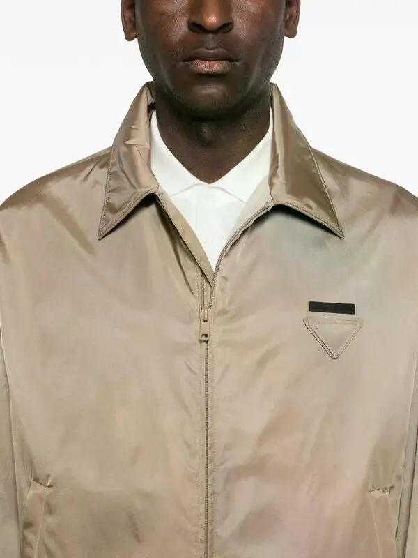 Prada Re-nylon Zip-up Blouson Jacket - Neutrals