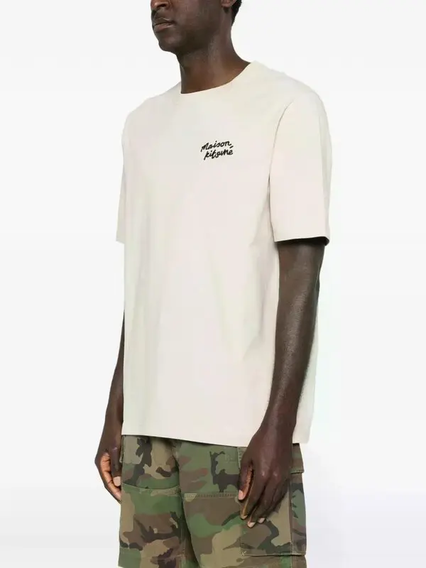 Maison Kitsuné Embroidered-logo T-shirt