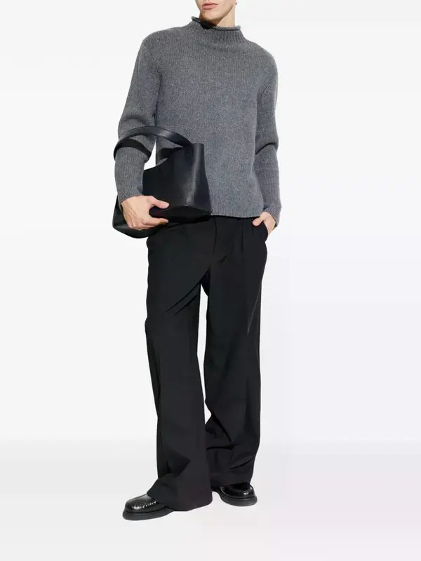 LISA YANG Sylvan High-neck Ribbed Sweater - Grey