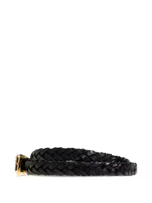 Etro Braided Leather Belt With Gold-tone Buckle