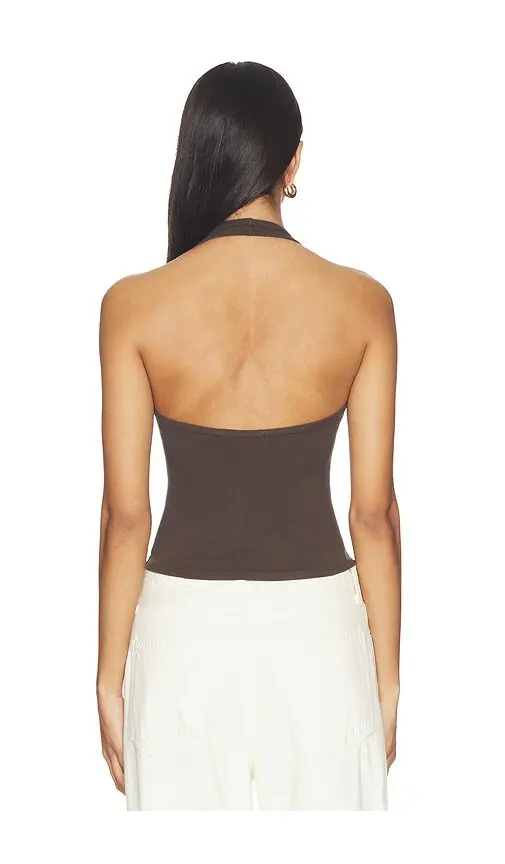 NILI LOTAN Britt Halter Top - Brown