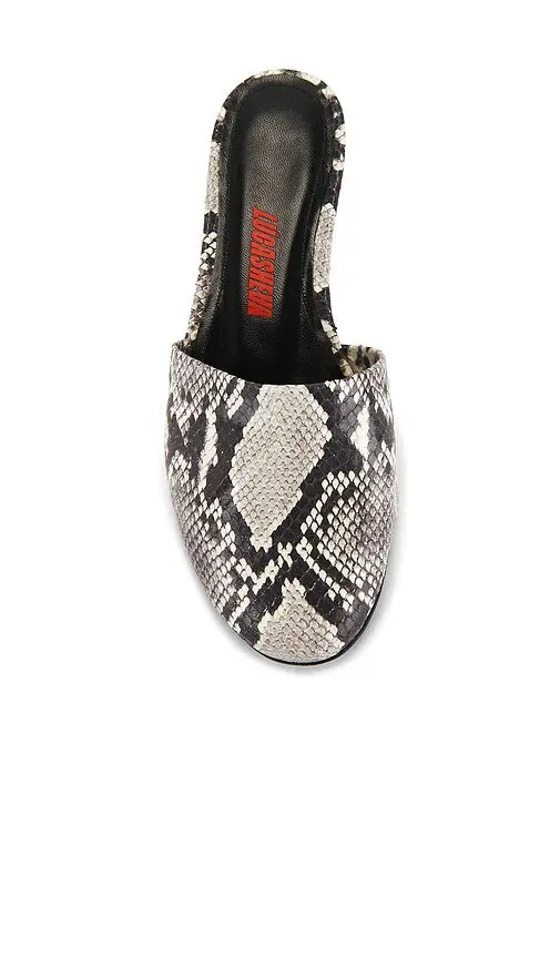 LUCASHEVA Iris Mule With Snakeskin Embossed Leather