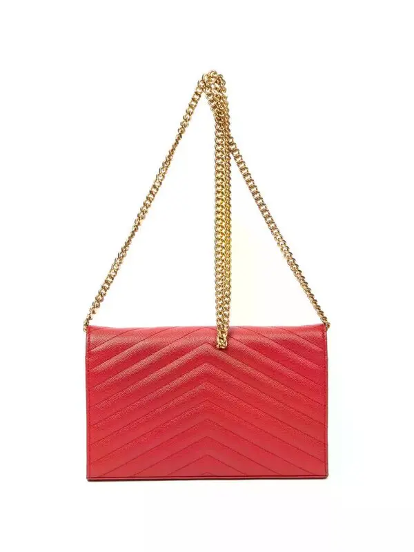 Saint Laurent Cassandre Chevron-pattern Crossbody Bag - Red