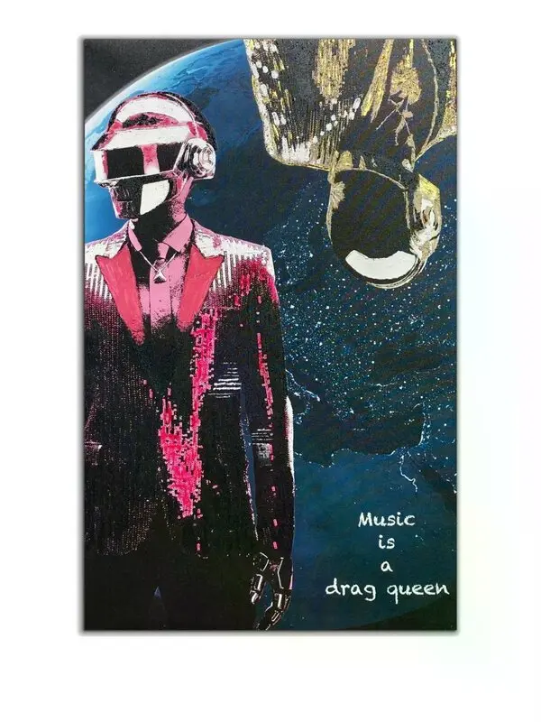 VJ’S MIND Extra Small Music Painting - Black
