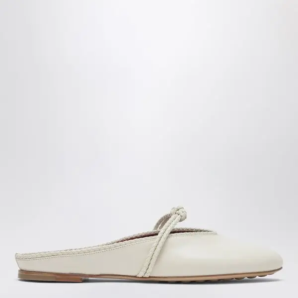 Bottega Veneta Leather Mules With Braided Trim - White