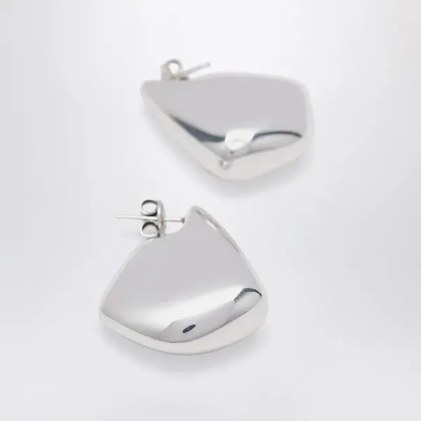 Bottega Veneta Sterling Silver Fin Stud Earrings - Metal