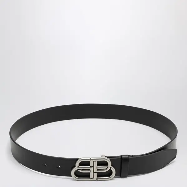 Balenciaga Bb Leather Belt - Black